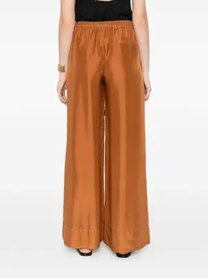 FORTE_FORTE Silk Wide-leg Trousers With Drawstring Waist - Bronzo