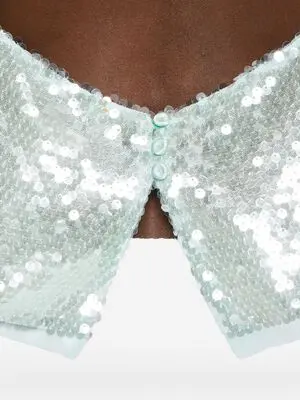 FORTE_FORTE Sequin Embellished Spaghetti Strap Top - Azzurro
