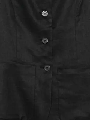 SEMICOUTURE Glenna Linen Vest - Nero