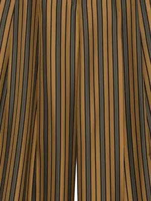 Alberto Biani Vertical Stripe Silk Trousers - Marrone