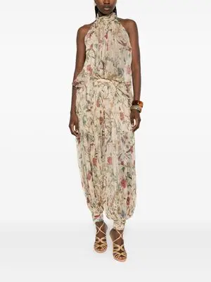 INTO THE EAST Printed Silk Trousers