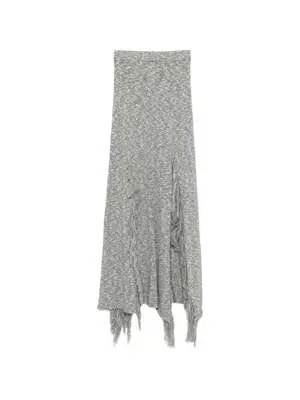 MRZ Cotton Long Skirt With Fringed Trim