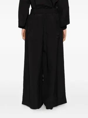 Soh Linen Blend Wide Leg Trousers - Nero