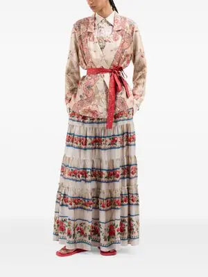 PIERRE-LOUIS MASCIA Printed Silk Shirt - Beige