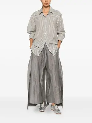 Soh Cotton Blend Layered Wide Leg Pants - Grigio