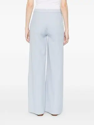 VIA MASINI 80 Cotton Wide Leg Trousers - Azzurro