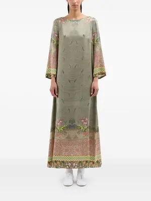 PIERRE-LOUIS MASCIA Printed Silk Dress - Kaki