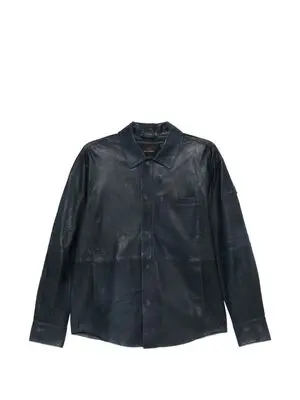 Peuterey Leather Jacket - Blu