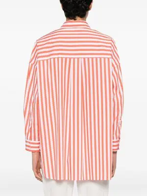 ARCHIVIO '67 Cotton Blend Striped Shirt - Rosso