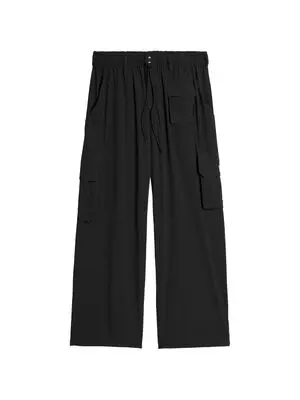 Y3 Black Wash Bottoms For Women