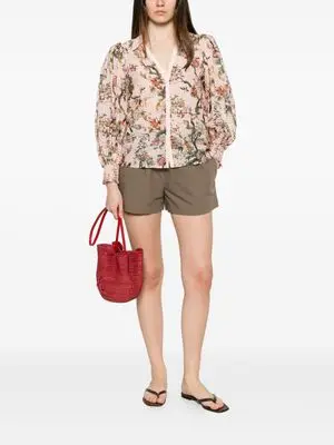 Alice + Olivia Charis Printed Puff Sleeve Blouse - Rosa
