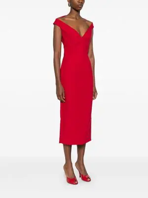 Solace London Monica Midi Dress - Rosso