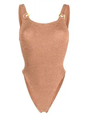HUNZA G Domino Swimsuit - Marrone