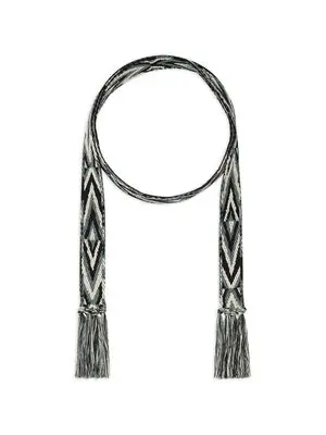 PIERRE-LOUIS MASCIA Printed Silk Belt - Black