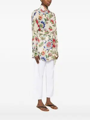 ARCHIVIO '67 Printed Floral Shirt With Belted Waist