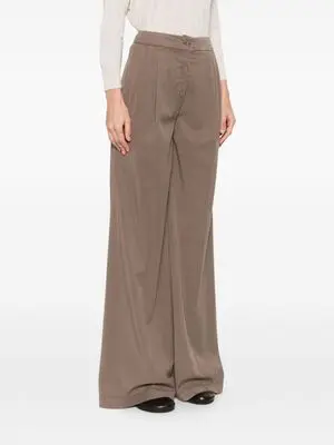 VIA MASINI 80 Linen Blend Wide Leg Trousers