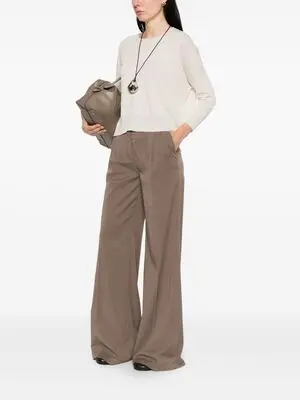 VIA MASINI 80 Linen Blend Wide Leg Trousers
