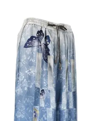 PIERRE-LOUIS MASCIA Printed Silk Trousers - Azzurro