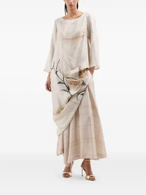 PIERRE-LOUIS MASCIA Printed Silk Kaftan Dress