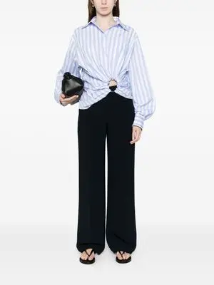 VIA MASINI 80 Cady Wide Leg Trousers - Blu