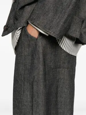 Soh Denim Cotton Wide Leg Pants - Blu