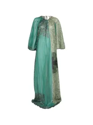PIERRE-LOUIS MASCIA Printed Cotton And Silk Maxi Dress - Verde