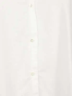 MIZUIRO Embroidered Cotton Shirt With Stand Collar
