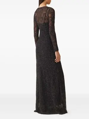 Fabiana Filippi Lace Long Sleeve Maxi Dress