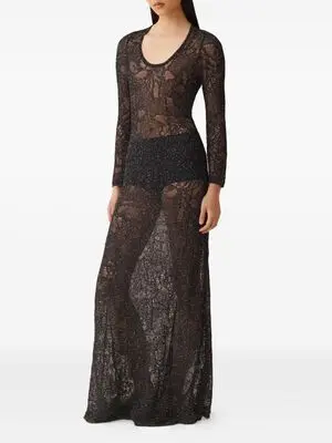 Fabiana Filippi Lace Long Sleeve Maxi Dress