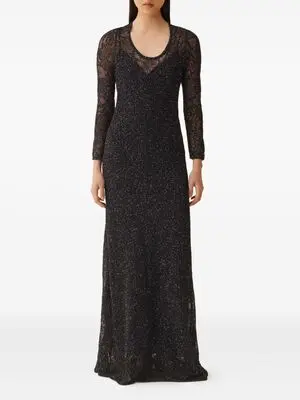Fabiana Filippi Lace Long Sleeve Maxi Dress