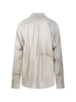 PIERRE-LOUIS MASCIA Printed Silk Shirt - Beige