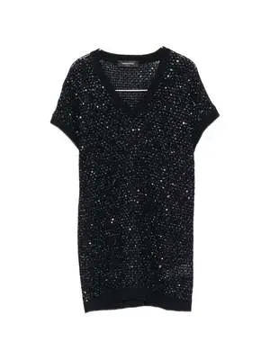 Fabiana Filippi Embellished V-neck Top - Blu