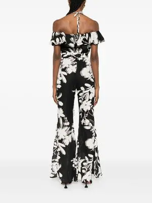 CATALINA Printed Jumpsuit With Ruffled Trim