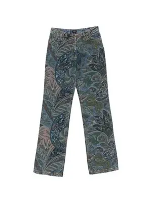 Etro Paisley Print Flared Jeans - Blu
