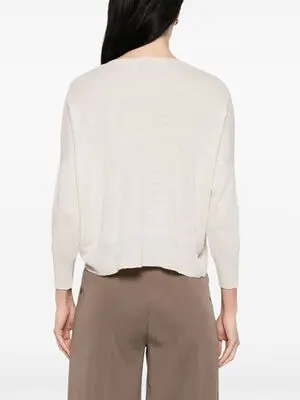 BASE Linen And Cotton Blend Sweater - Beige
