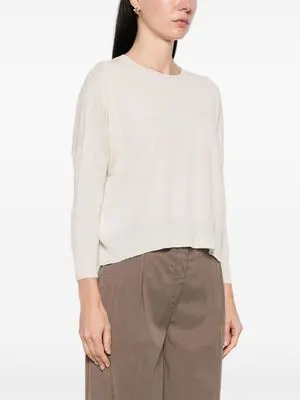 BASE Linen And Cotton Blend Sweater - Beige