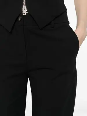 VIA MASINI 80 Cotton Wide Leg Trousers - Nero