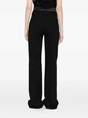 VIA MASINI 80 Cotton Wide Leg Trousers - Nero