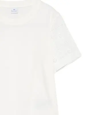 Paul Smith Cotton T-shirt With Embroidered Sleeves - White