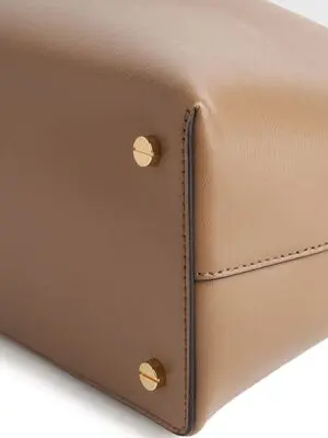TOTEME T Lock Leather Clutch - Cammello