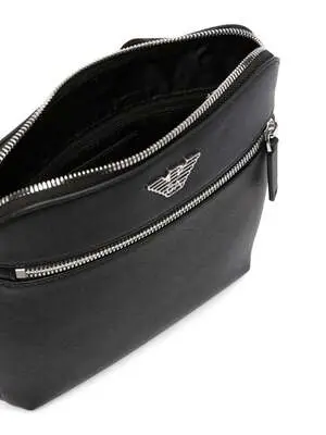 Emporio Armani Leather Crossbody Bag With Logo Strap