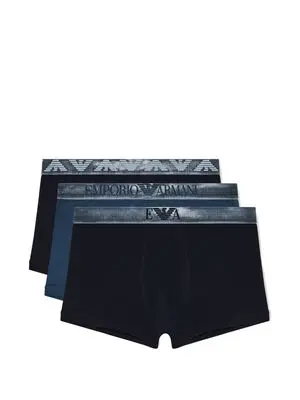 Emporio Armani Logo Boxers 3 Pack - Blu