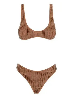 VENUJA Embellished Bikini Set - Marrone Chiaro