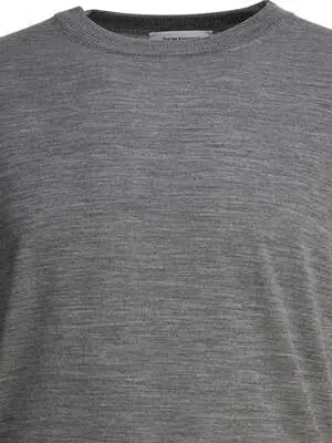 Thom Browne Merino Wool Crew Neck Sweater With Four-bar Detail - Grey
