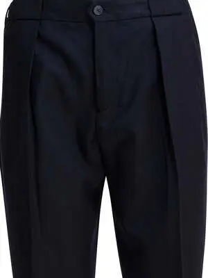 BRIGLIA 1949 Wool Cashmere Pinstriped Slim Fit Trousers - Blue