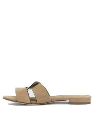 SERGIO LEVANTESI Aria Leather Slides - Beige