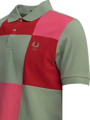 Comme Des Garçons X Fred Perry Color Block Button-down Polo Shirt - Multicolor