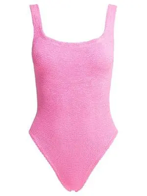 Hunza G Textured Square Neck One Piece - Pink
