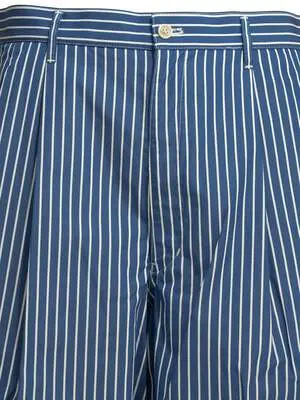Comme Des Garçons Striped Cotton Pleated Shorts