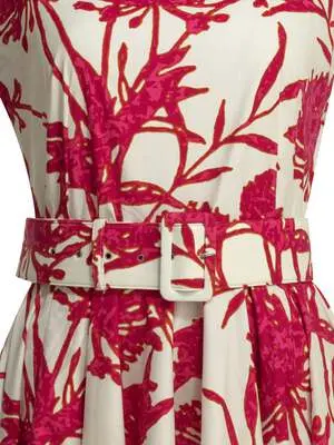 Samantha Sung Printed Belted Midi Dress